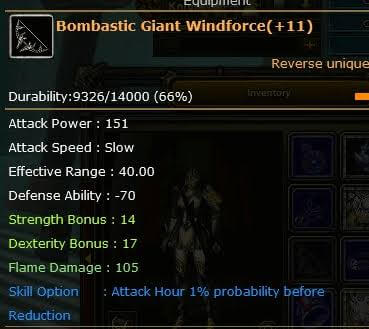 +11 Bombastic Windforce | Knight Server Oreads-61628