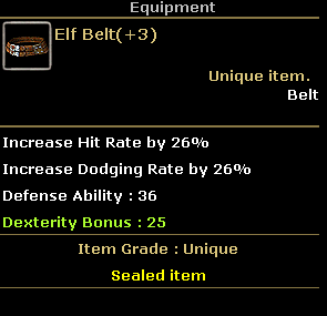 +3 Elf Belt Knight Server Minark-124538