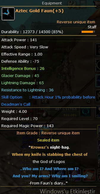 Destan +5 Reb Aztec Gold Faun | Knight Server Destan-118921