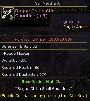 +8 Rogue Shell Kol Knight Server Zero-123789