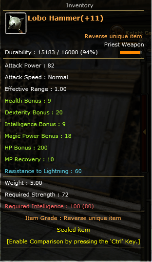 +9 Lobo Hammer ( +11 Rev ) | Knight Server Oreads-112205