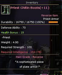 +9 Priest Chitin Boot Knight Server Sirius-118536