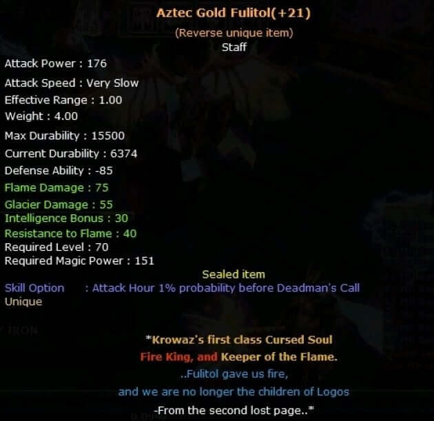 +10 Aztech Gold Flutol | Knight Server Oreads-127505