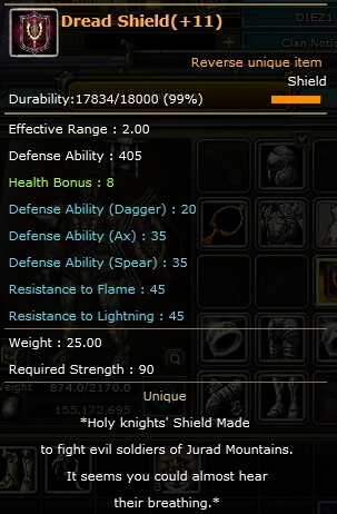 Rebirth +11 Dread Shield | Knight Server Dryads-103447