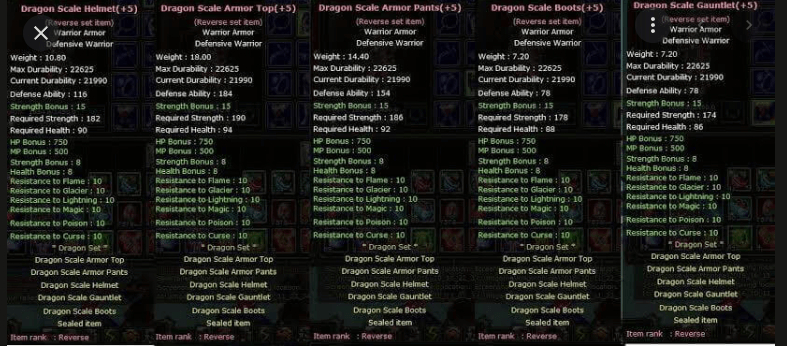 Dragon +8 Set | Knight Server Dryads-95667