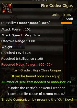 Fire Codex Giga +0 | Knight Server Destan-110378