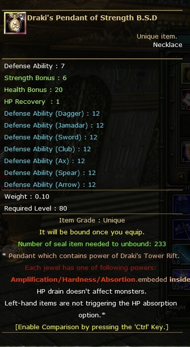 Draki Pendant B.s.d | Knight Server Oreads-76484