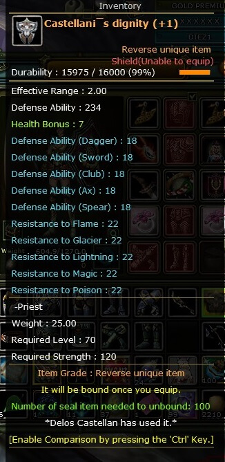 +7 Castelian Shield | Knight Server Oreads-87585