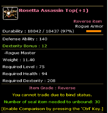 +7 Rogue Rosetta Set | Knight Server Oreads-112121