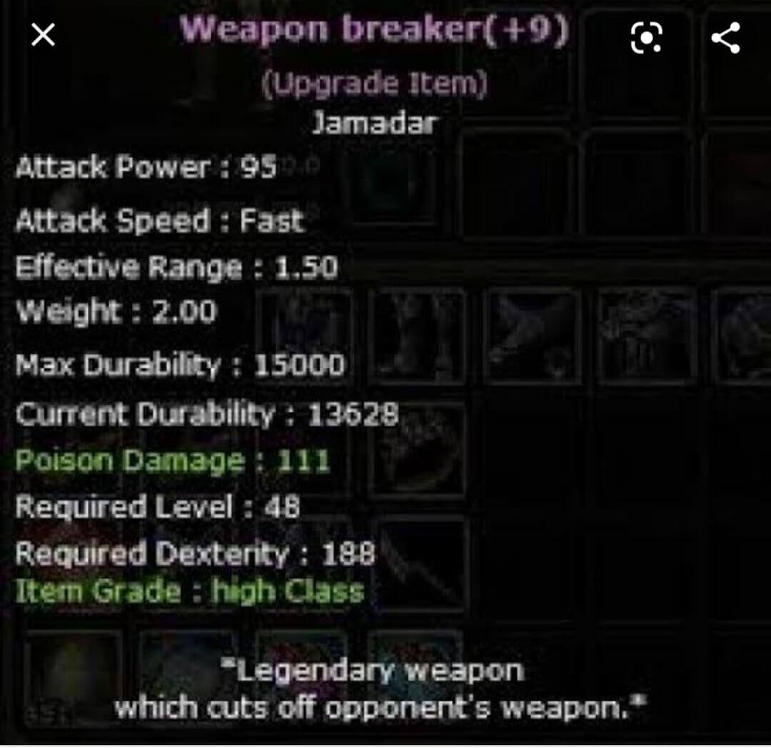 +9 Weapon Breaker Knight Server Dryads-129417