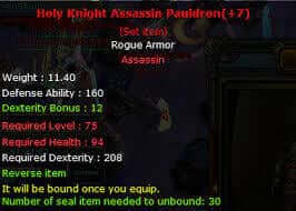 +7 Rogue Holy Set No Reb | Knight Server Minark-91583
