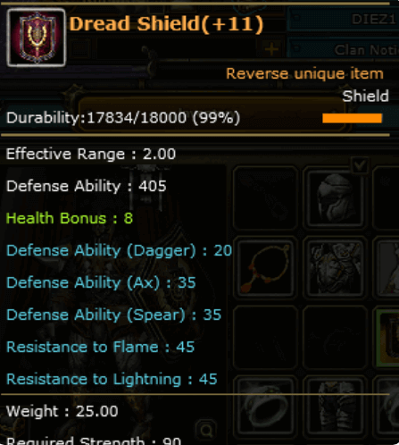 Dread Shield +11 REB | Knight Server Dryads-20238