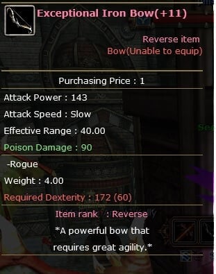 +11 Reverse Exceptional Iron Bow Knight Server Altar-65920