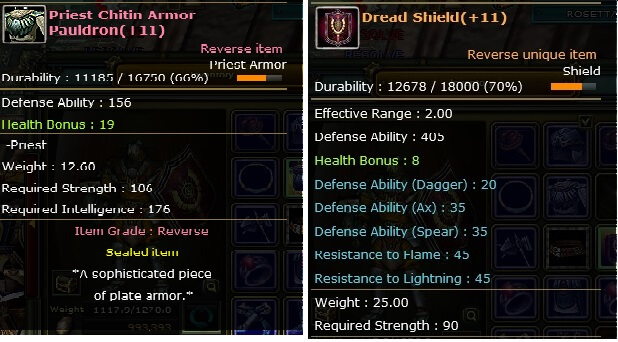 Priest +9 Chitin Set +9 Dread Shield | Knight Server Minark-22951