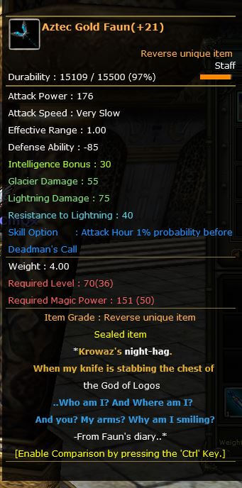 +21 aztec gold faun | Knight Server Oreads-28628