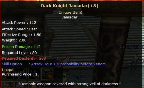 +8 Dark Knight Jamadar Knight Server Ares-121495