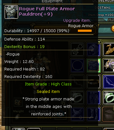 ROGUE FULL PLATE ARMOR [ +9 FP SET] | Knight Server Destan-29833