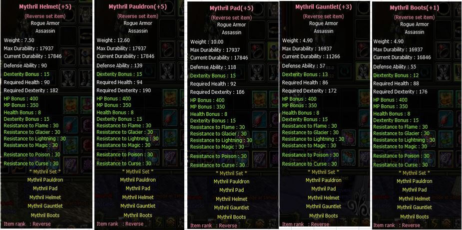 Mythril Set +8 | Knight Server Dryads-37202