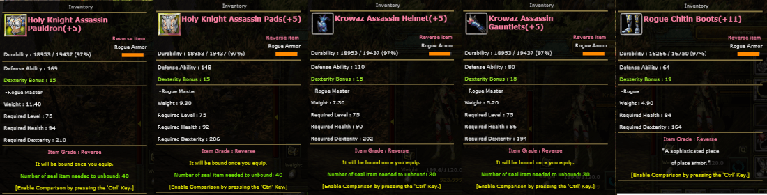 +8 Rogue Holy Kombin Set | Knight Server Destan-37322