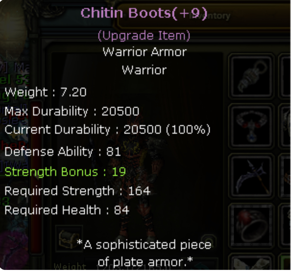 Warior Chitin Boots +9 Knight Server Destan-39313