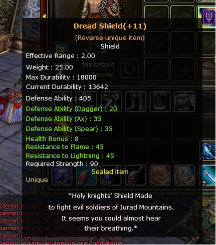 Dread Shield +9 | Knight Server Dryads-64660