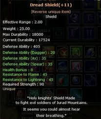 +11 Dread Shield 7-24 Hizli Teslimat | Knight Server Minark-43808