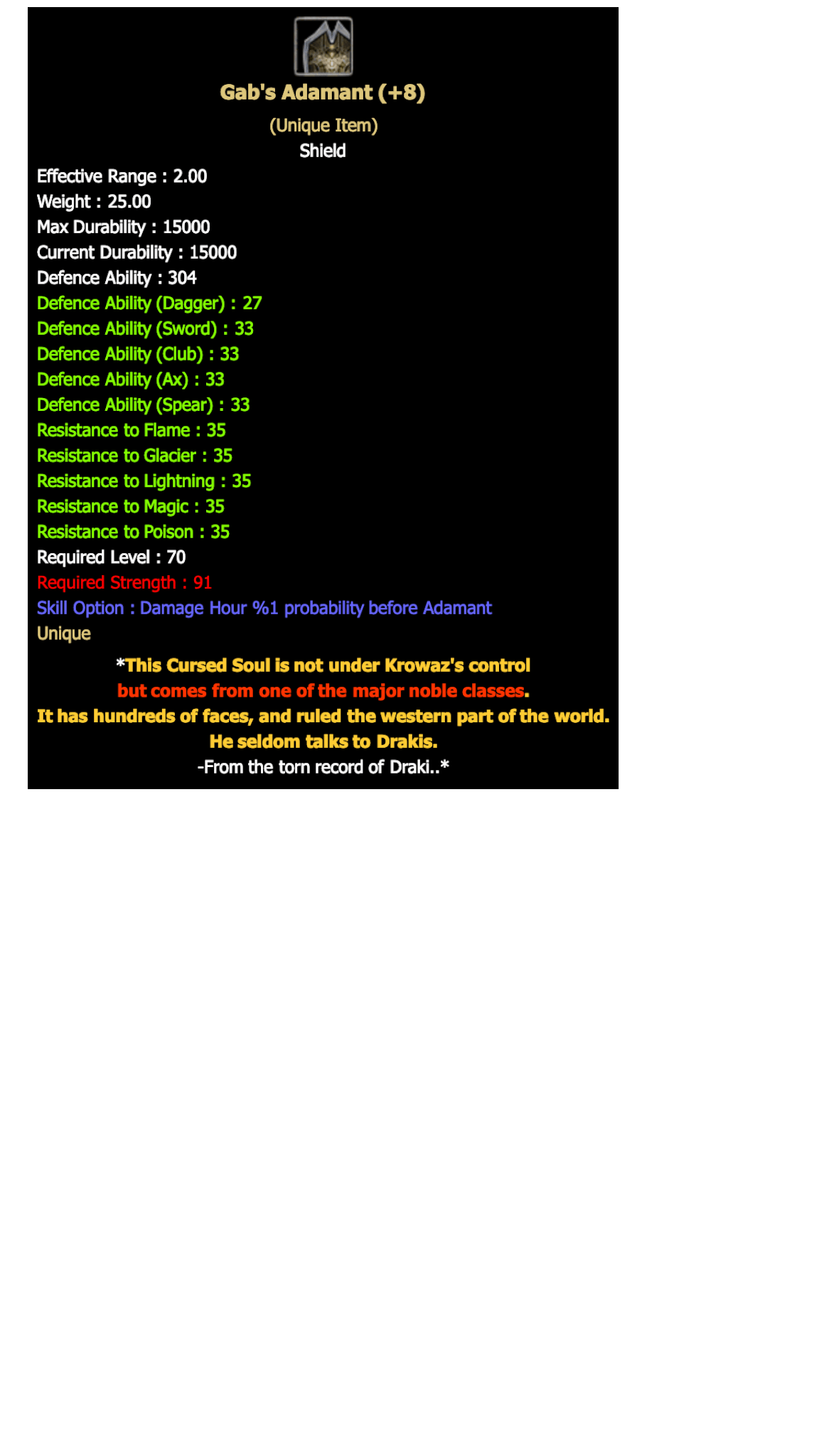 Gabs Adamant No Reb +8 | Knight Server Oreads-49005