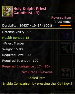 Holy Knight Priest Gauntlet +8 (hp) | Knight Server Destan-49258