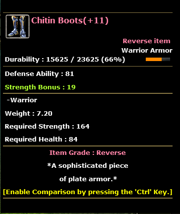 +9 Warior Chitin Boot | Knight Server Minark-49596