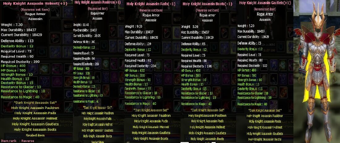 +1 Reb Rogue Holy Set | Knight Server Minark-50494