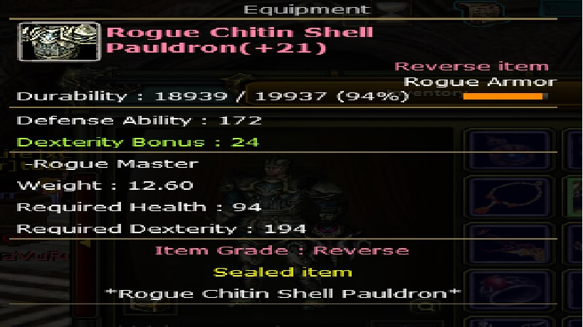+21 Rogue Shell Set | Knight Server Oreads-53507