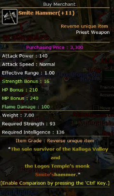 +11 Reb Smite Hammer +7 Noreb Lupus Hammer Knight Server Diez-53862