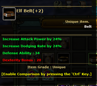Elf Belt +2 Knight Server Vega-56104