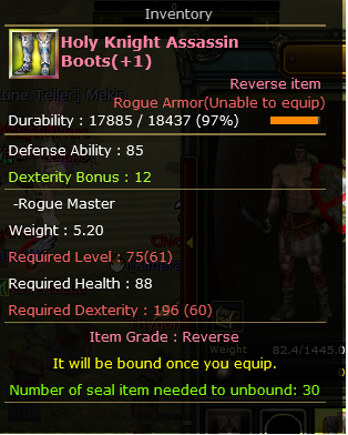 +1 Reb Holy Assassin Boots | Knight Server Minark-56148