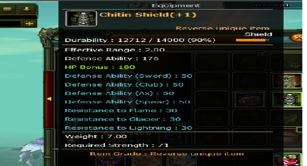 Chitin Shield +7 Knight Server Destan-58090