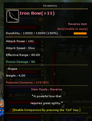 Iron Bow +11 | Knight Server Dryads-137324