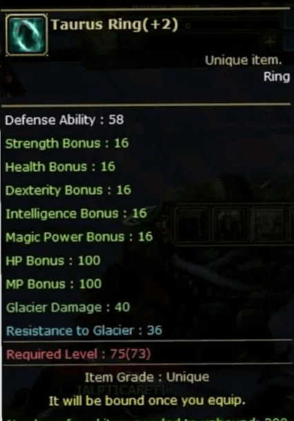 +2 Taurus Ring Knight Server Destan-110008