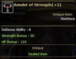 Amulet Of Str +3 Knight Server Ares-101298