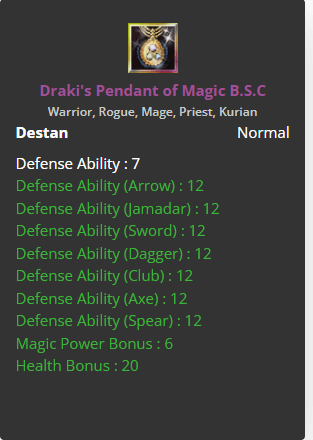 Draki Pendant Magic B.s.c | Knight Server Destan-91972