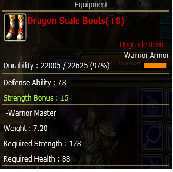 Dragon Scale Boot +8 No Reb Knight Server Sirius-104961