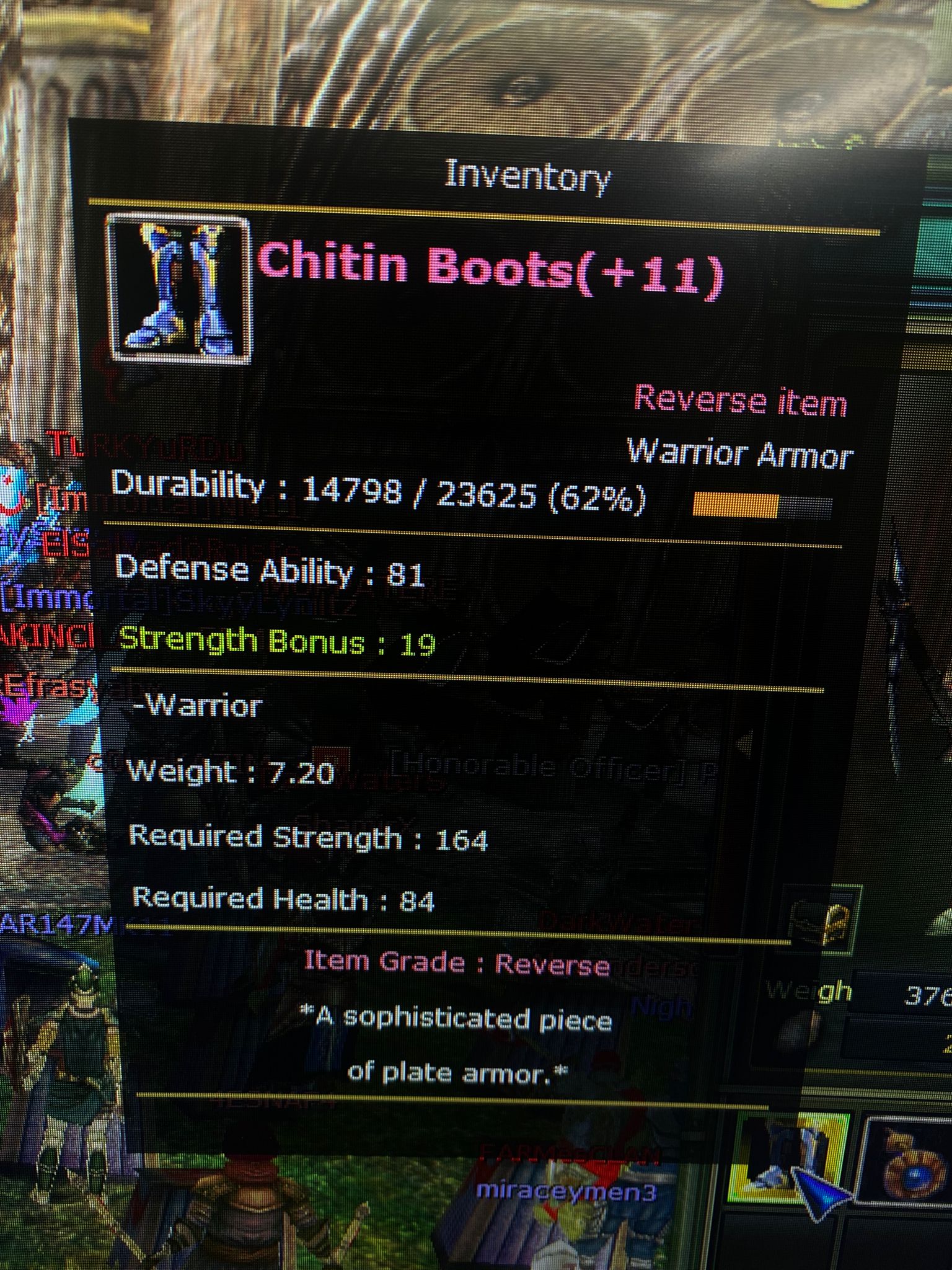 Warrior Chitin Boot +9 | Knight Server Destan-66198