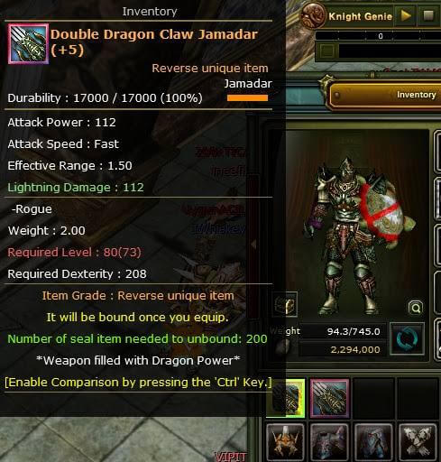 +8 Double Dragon Claw Jamadar Knight Server Destan-119039