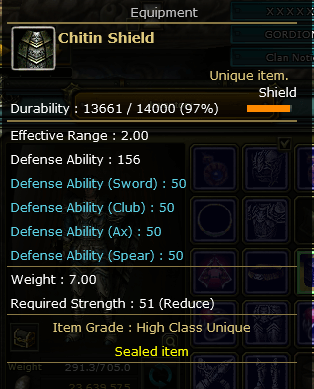 Chitin Shield +0 | Knight Server Oreads-62845