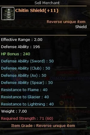 +9 Chitin Shield (cs) | Knight Server Minark-118044