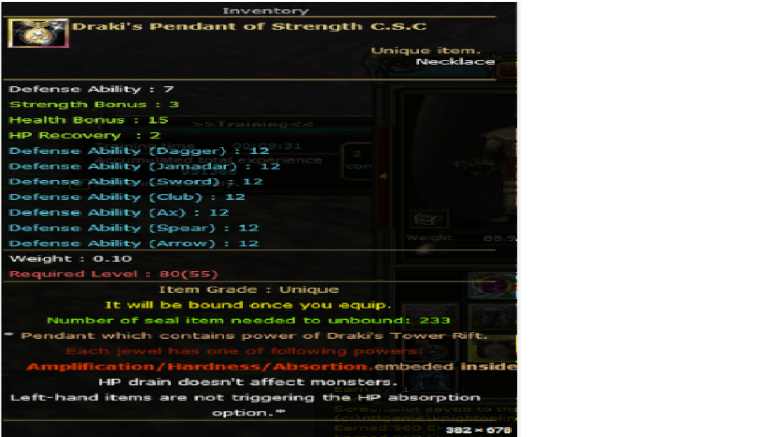 C S C Strength Draki Pendant | Knight Server Minark-113772