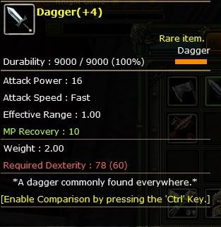 Mage - Dagger +4 Mp Rec. 10 Knight Server Pandora-110263