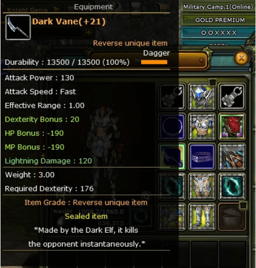 Dark Vane +21 ( +10 Dv , +10 Dark Vane , Dw , Dark Wane ) | Knight Server Oreads-127633
