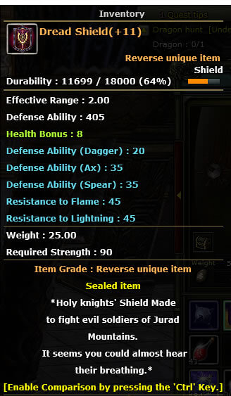 +11 Rebirt Dread Shield | Knight Server Minark-96075