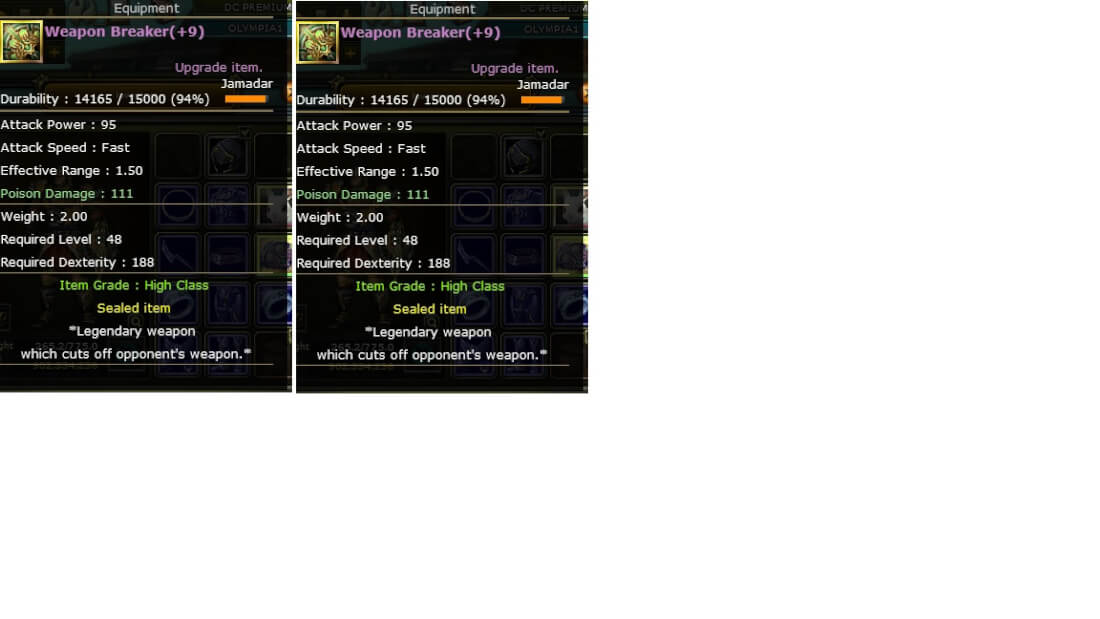 2x +9 Weapon Breaker Dual Knight Server Olympia-91617