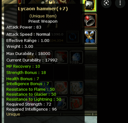Lycaon Hammer +7 Knight Server Sirius-98905